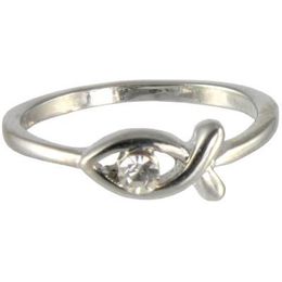 Ring mit Fischmotiv und Stein &ndash; 17 mm