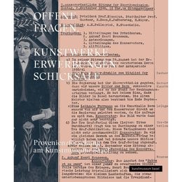 OFFENE FRAGEN. Kunstwerke - Erwerbungen - Schicksale