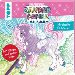 Glitzer Zauberpapier Malbuch Mystische Einh&ouml;rner