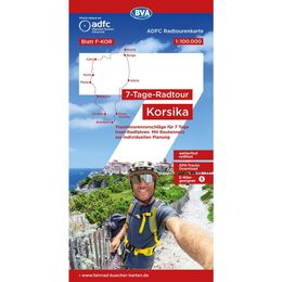ADFC-Radtourenkarte F-KOR 7-Tage-Radtour Korsika, 1:100.000, rei&szlig;- und wetterfes...