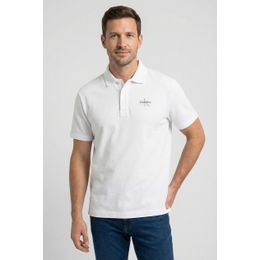 Poloshirt Calvin Klein Jeans "EASY MONOLOGO CASUAL PIQUE", Herren, Gr. XXL, hellwei&szlig;, Web, Obermaterial: 100% Baumwolle, unifarben, l&auml;ssig geschnitten normal, Rundhals, eingesetzt gerader Abschluss, Shirts Poloshirt, Regular fit mit Polokragen