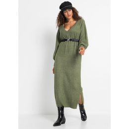 bonprix Damen Strickkleid "Oversized Strickkleid in Midil&auml;nge", gr&uuml;n, Gr. 44, Obermaterial: 67% Polyacryl, 30% Polyester, 3% Elasthan, Kleider, aus