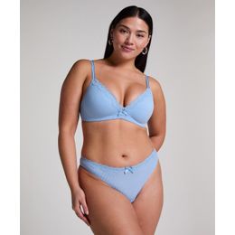 Hunkem&ouml;ller HUNKEM&Ouml;LLER Damen String "Lola Thong", Gr. M, blau, 76% Polyamid, 24% Elasthan, Unterhosen