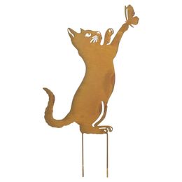 Gartenstecker &raquo;Verspielte Katze&laquo;