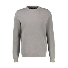 Lerros Herren Strickpullover, grau, Gr. XL, unifarben, Strick, Obermaterial: 100% Baumwolle, Pullover, mit Rippb&uuml;ndchen