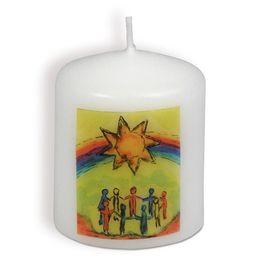 Kerze &raquo;Jesus l&auml;dt ein&laquo; 6 cm