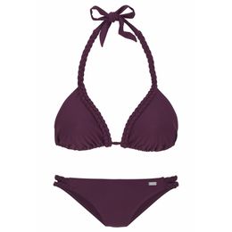 Buffalo Damen Triangel-Bikini, rot, Gr. 40, Flechtoptik, Polyamid, Bikini-Sets, mit geflochtenen Details