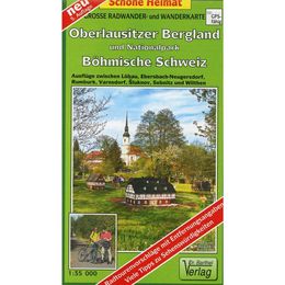 Oberlausitzer Bergland und Nationalpark B&ouml;hmische Schweiz 1 : 35 000. Radwander-...