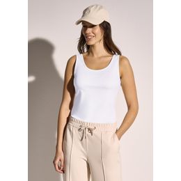 Cecil Damen Tr&auml;gertop, wei&szlig;, Gr. XL, unifarben, Web, 100% Baumwolle, Tops, aus reiner Baumwolle