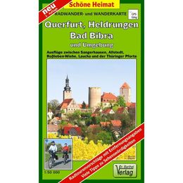 Radwander- und Wanderkarte Querfurt, Heldrungen, Bad Bibra und Umgebung 1 : 50 0...