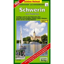 Schwerin und Umgebung Radwander- und Wanderkarte 1 : 50 000