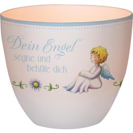 Windlicht aus Porzellan f&uuml;r Junge - Dein Engel segne und beh&uuml;te dich (1 St&uuml;ck)
