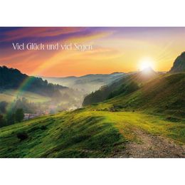 Gl&uuml;ckwunschkarte zum Geburtstag - Viel Gl&uuml;ck und viel Segen (6 St&uuml;ck)