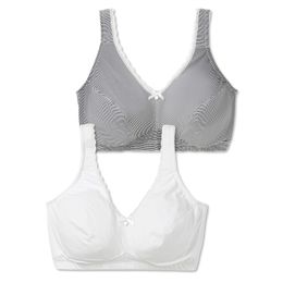 sheego Damen B&uuml;gelloser BH, Gr. 120, grau, 95% Baumwolle, 5% Elasthan, BHs