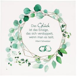 Porzellantafel zur Hochzeit - Das Gl&uuml;ck (1 St&uuml;ck)