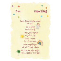 Kindergeburtstagskarte - Bunte Geburtstagsw&uuml;nsche f&uuml;r dich (6 St&uuml;ck)