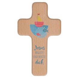 Kinderholzkreuz - Jesus begleite und beh&uuml;te dich (1 St&uuml;ck)