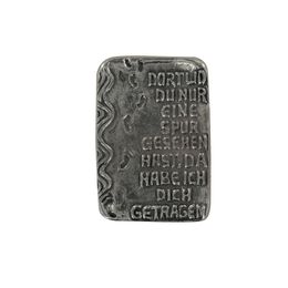 Neusilberplakette Spuren im Sand (1 St&uuml;ck)