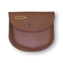 Leder-Rosenkranzt&auml;schchen mit goldenem Fischmotiv (1 St&uuml;ck)