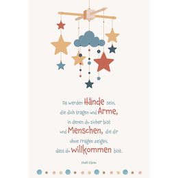 Gl&uuml;ckwunschkarte zur Geburt - Da werden H&auml;nde sein... (6 St&uuml;ck)