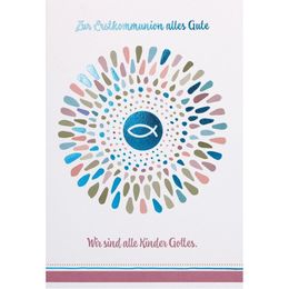 Gl&uuml;ckwunschkarte - Zur Erstkommunion alles Gute (6 St&uuml;ck)