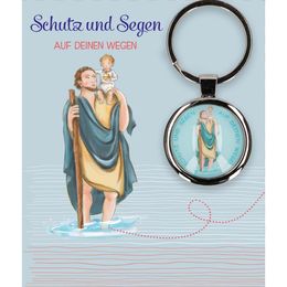 Christophorus-Schl&uuml;sselanh&auml;nger - Schutzt und Segen auf deinen Wegen (1 St&uuml;ck)