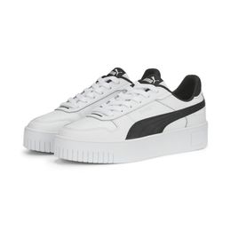 Puma Damen Sneaker "Carina Street Sneakers Damen", Gr. 37, schwarz-wei&szlig;, Obermaterial: Kuhleder, Synthetik, Leder. Futter: Textil, Synthetik.
