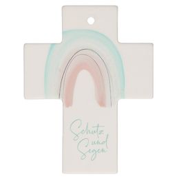 Porzellankreuz - Schutz und Segen (1 St&uuml;ck)