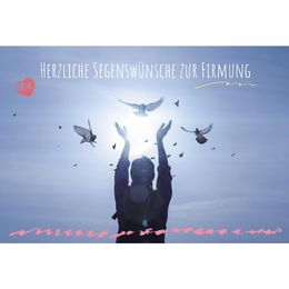 Gl&uuml;ckwunschkarte - Herzliche Segensw&uuml;nsche zur Firmung (6 St&uuml;ck)
