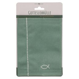 Petrolfarbene Gotteslobh&uuml;lle mit Fischmotiv (1 St&uuml;ck)