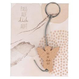 Holz-Schl&uuml;sselanh&auml;nger - Pass auf dich auf (1 St&uuml;ck)