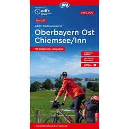 ADFC-Radtourenkarte 27 Oberbayern Ost Chiemsee/Inn 1:150.000, rei&szlig;- und wetterfe...