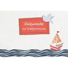 Gl&uuml;ckwunschkarte - Gl&uuml;ckw&uuml;nsche zur Erstkommunion (6 St&uuml;ck)
