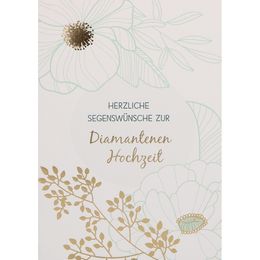 Gl&uuml;ckwunschkarte - Herzliche Segensw&uuml;nsche zur Diamantenen Hochzeit (3 St&uuml;ck)