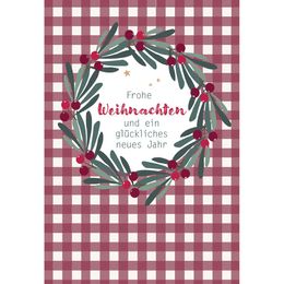 Weihnachtskarte - Frohe Weihnachten und ein gl&uuml;ckliches neues Jahr (6 St&uuml;ck)