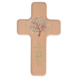 Kinderholzkreuz - Besch&uuml;tzt und begleitet (1 St&uuml;ck)