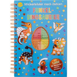 Stickerbilder nach Zahlen. Funkel-Dinosaurier (Mit 1.000 3D-Mosaik-Foliensticker...