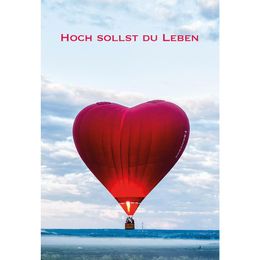 Geburtstagskarte - Hoch sollst du leben (6 St&uuml;ck)