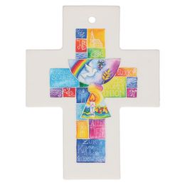 Porzellankreuz - Schutz und Segen (1 St&uuml;ck)
