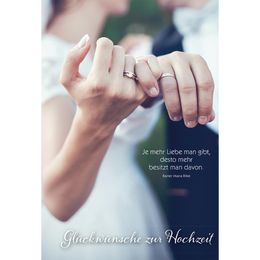 Gl&uuml;ckwunschkarte Gl&uuml;ckw&uuml;nsche zur Hochzeit (6 St&uuml;ck)