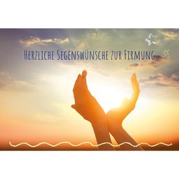 Gl&uuml;ckwunschkarte - Herzliche Segensw&uuml;nsche zur Firmung (6 St&uuml;ck)