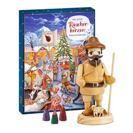 2er-Set R&auml;ucherkerzen-Adventskalender mit R&auml;ucherm&auml;nnchen &raquo;Hirte&laquo;