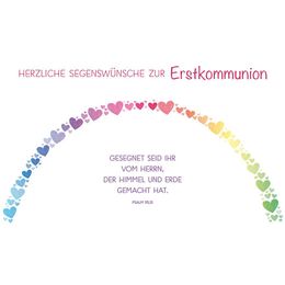 Gl&uuml;ckwunschkarte - Herzliche Segensw&uuml;nsche zur Erstkommunion (6 St&uuml;ck)