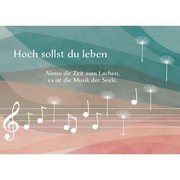 Geburtstagskarte - Hoch sollst du leben (6 St&uuml;ck)