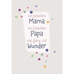 Gl&uuml;ckwunschkarte zur Geburt - Ein bisschen Mama, ein bisschen Papa... (6 St&uuml;ck)
