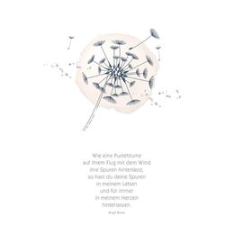 Trauerkarte - Wie eine Pusteblume... (6 St&uuml;ck)
