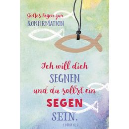 Gl&uuml;ckwunschkarte Gottes Segen zur Konfrimation (5 St&uuml;ck)