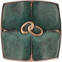 Kreuzplakette aus Bronze mit Ringen - Zeichen unserer Liebe (1 St&uuml;ck)