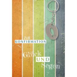 Gl&uuml;ckwunschkarte Zur Konfirmation Gl&uuml;ck und Segen (5 St&uuml;ck)