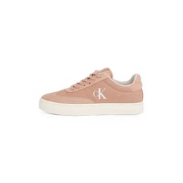 Sneaker Calvin Klein Jeans "CLASSIC CUPSOLE LOW MIX MG WN", Damen, Gr. 40, rot (apricot), Leder, Lederimitat, Textil, Schuhe Sneaker, Schn&uuml;rschuh, Freizeitschuh, Halbschuh mit Logoschriftzug seitlich